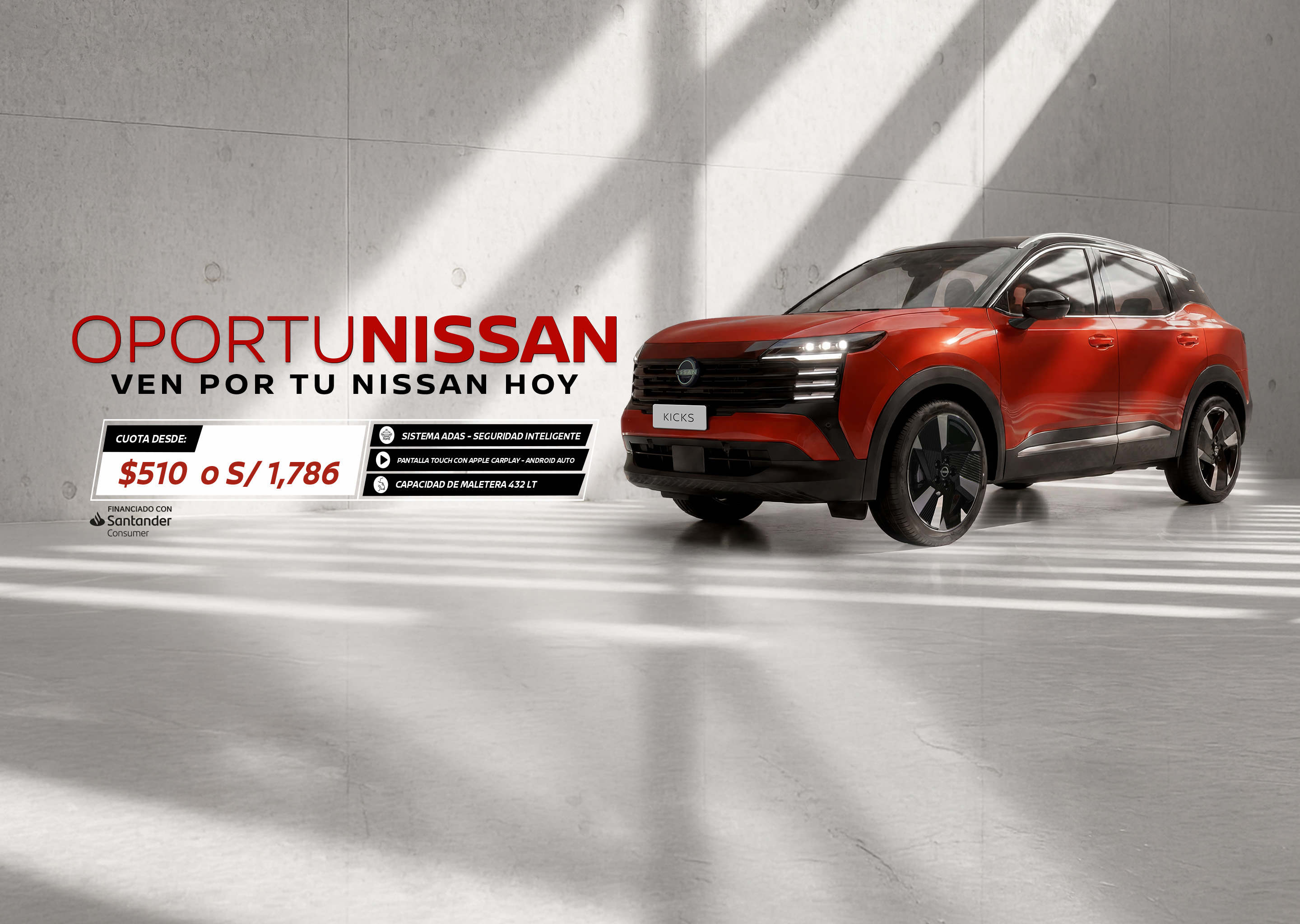 Nuevo Nissan Kicks - SUV moderna 4x2 con diseño premium